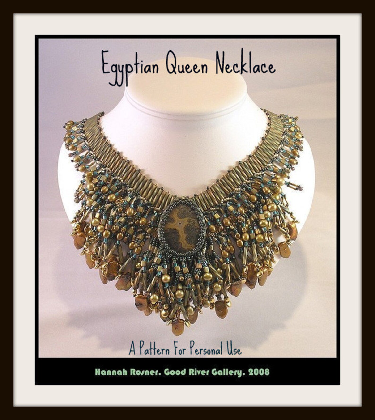 Bead Tutorial Egyptian Queen Seed Bead Wide Collar Necklace Pattern ...