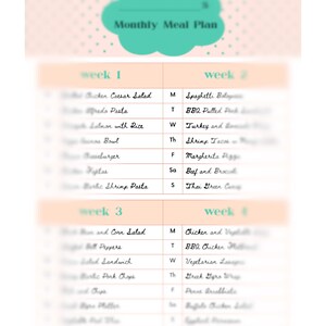 Printable Chore and Meal Planning Template Bundle - Weekly Bingo and ...