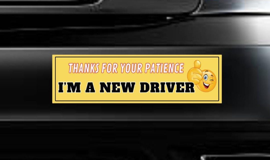 Student Driver Bumper Stickers - Caution Funny Car Decal, Humorous Auto ...