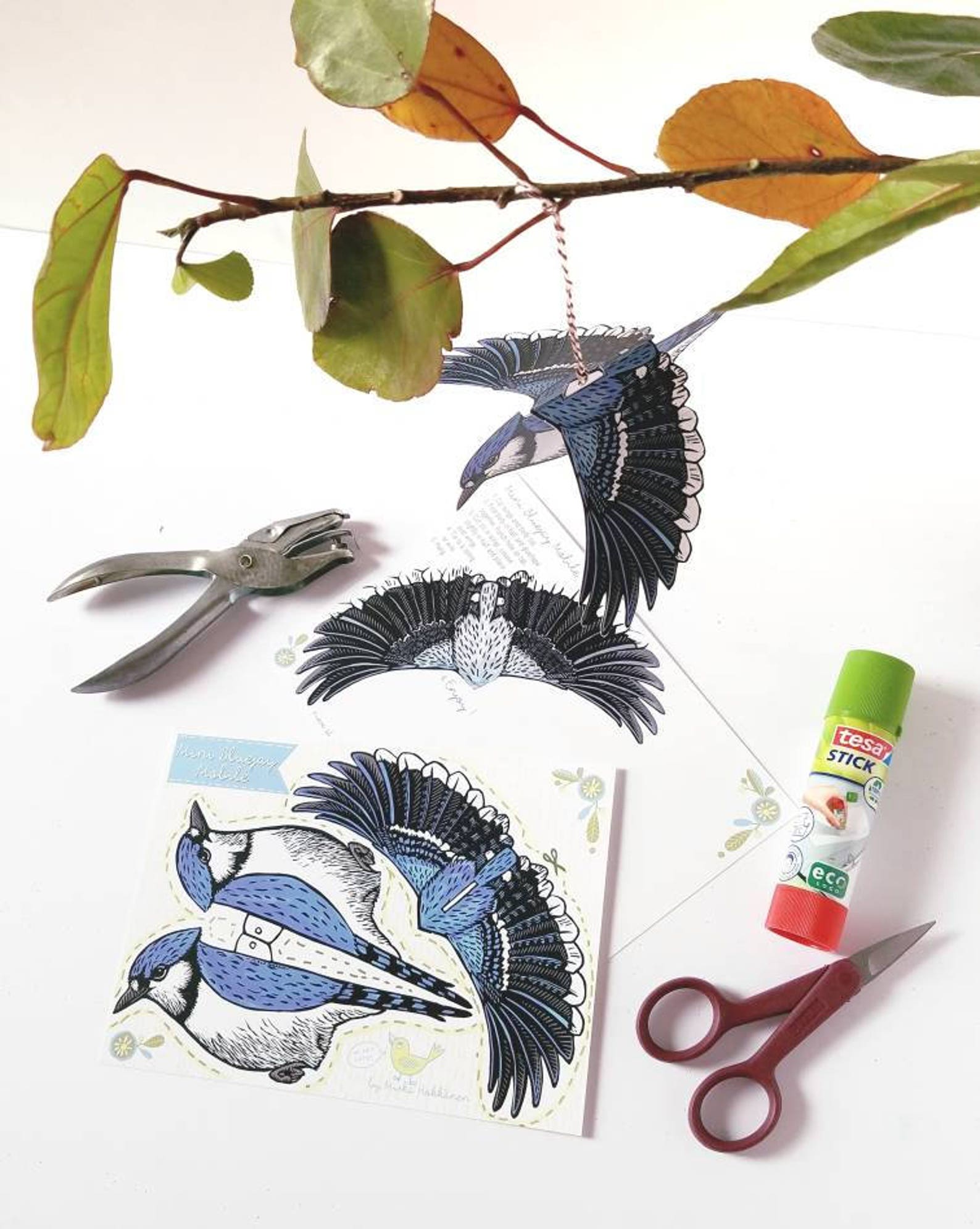 Bluejay Bird Mobile, Paper Art, Diy Craft, Paper Craft, Bird Craft ...