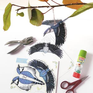 Bluejay Bird Mobile, Paper Art, Diy Craft, Paper Craft, Bird Craft ...