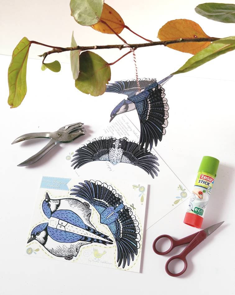 Bluejay Bird Mobile, Paper Art, Diy Craft, Paper Craft, Bird Craft ...