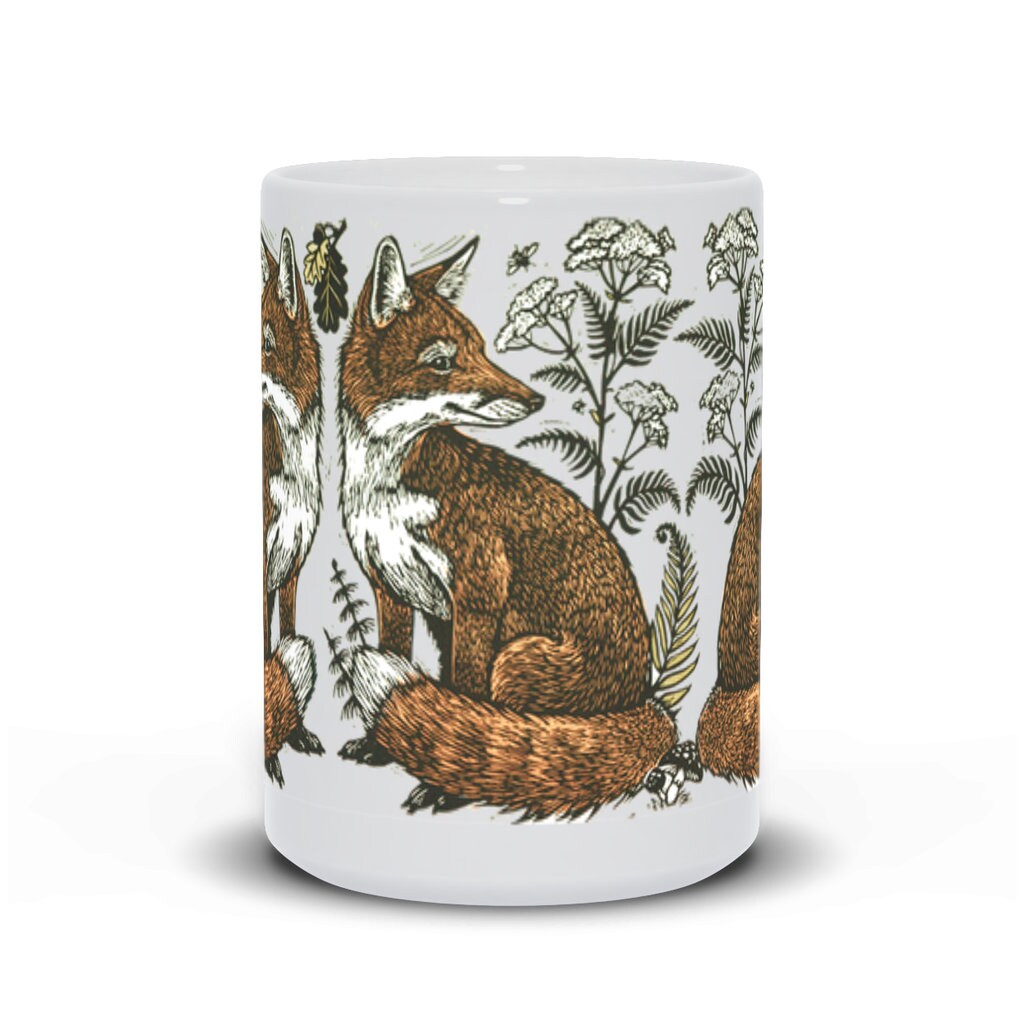 Fox Mug Fox Cup Cute Fox Gift Fox Coffee Cup Animal Cup | Etsy