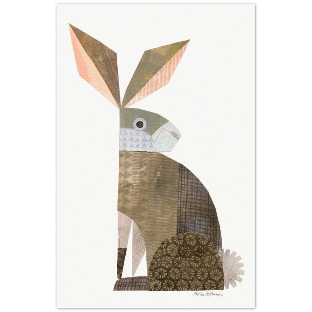 Rabbit Collage Print, Bunny Poster, Hare Wall Art - Etsy