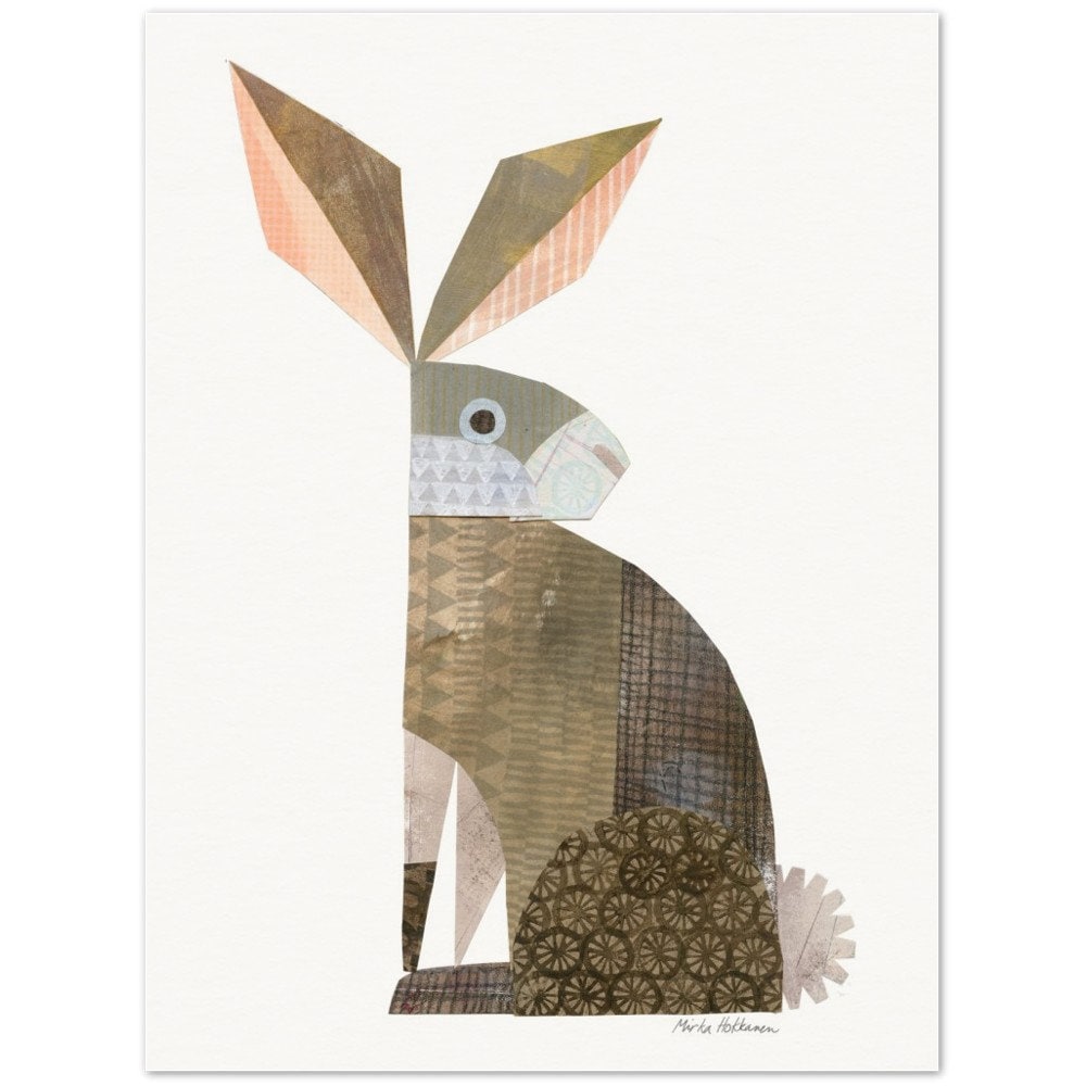 Rabbit Collage Print, Bunny Poster, Hare Wall Art - Etsy