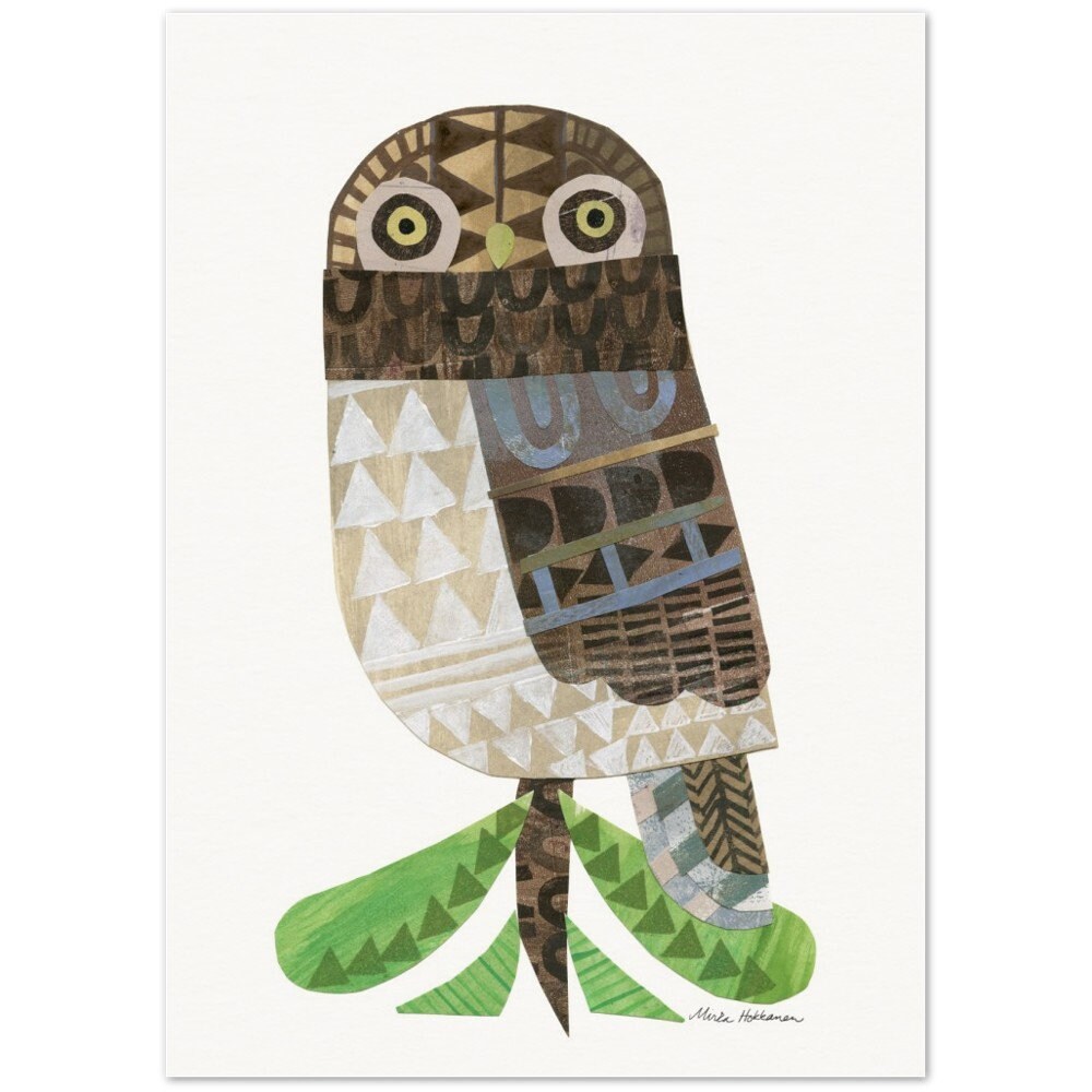 Owl Collage Print Owl Poster Bird Wall Art - Etsy