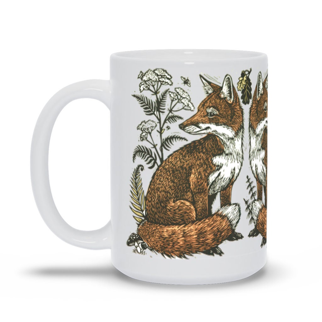 Fox Mug Fox Cup Cute Fox Gift Fox Coffee Cup Animal Cup | Etsy