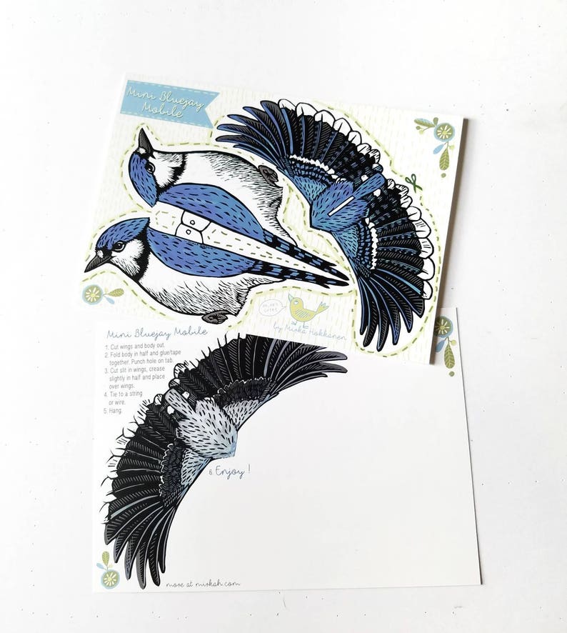 Bluejay Bird Mobile, Paper Art, Diy Craft, Paper Craft, Bird Craft ...