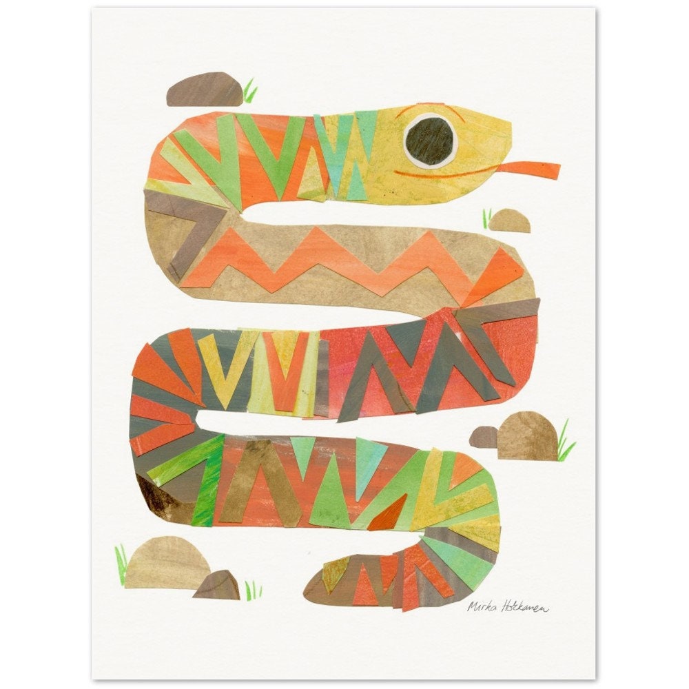 Snake Collage Print - Etsy