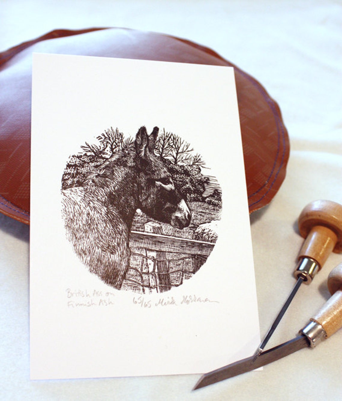 Donkey Print Original Hand Carved and Printed Engraving - Etsy