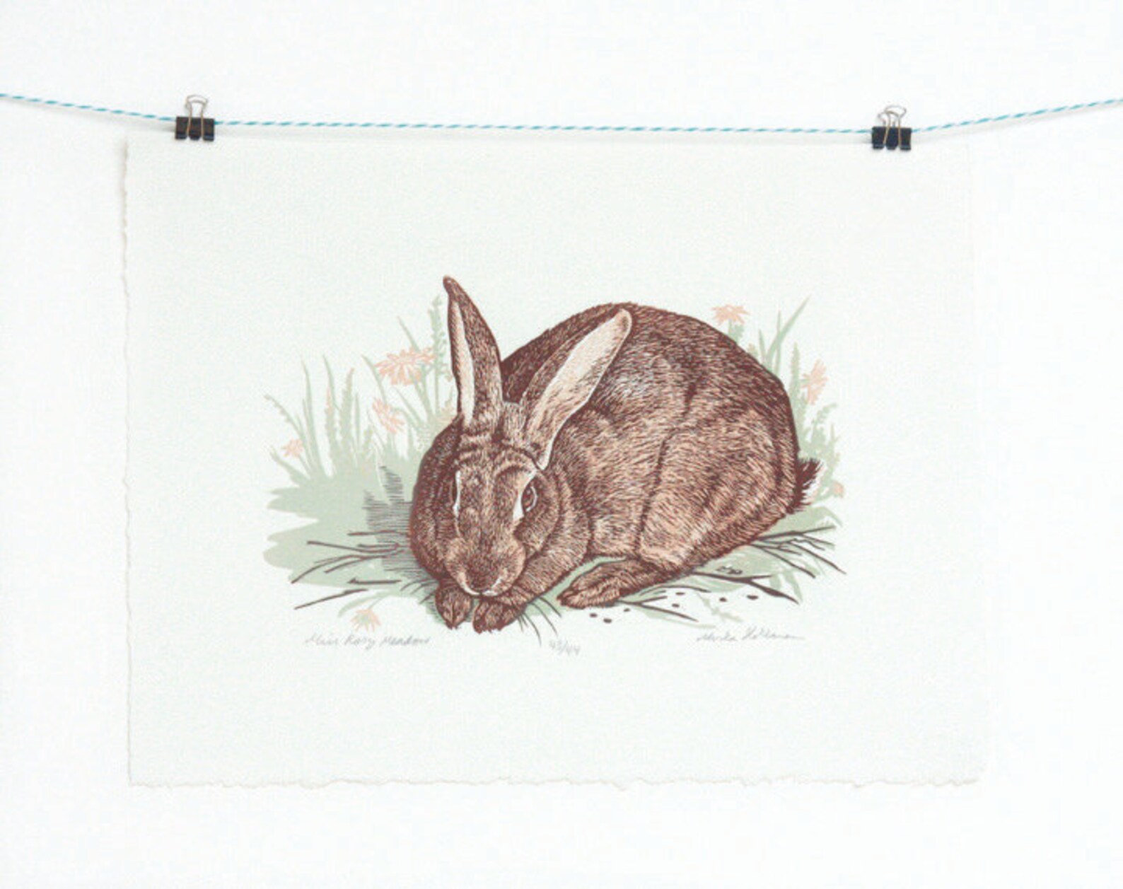 Bunny Linocut, Rabbit Block Print, Rabbit Linocut, Rabbit Woodcut ...