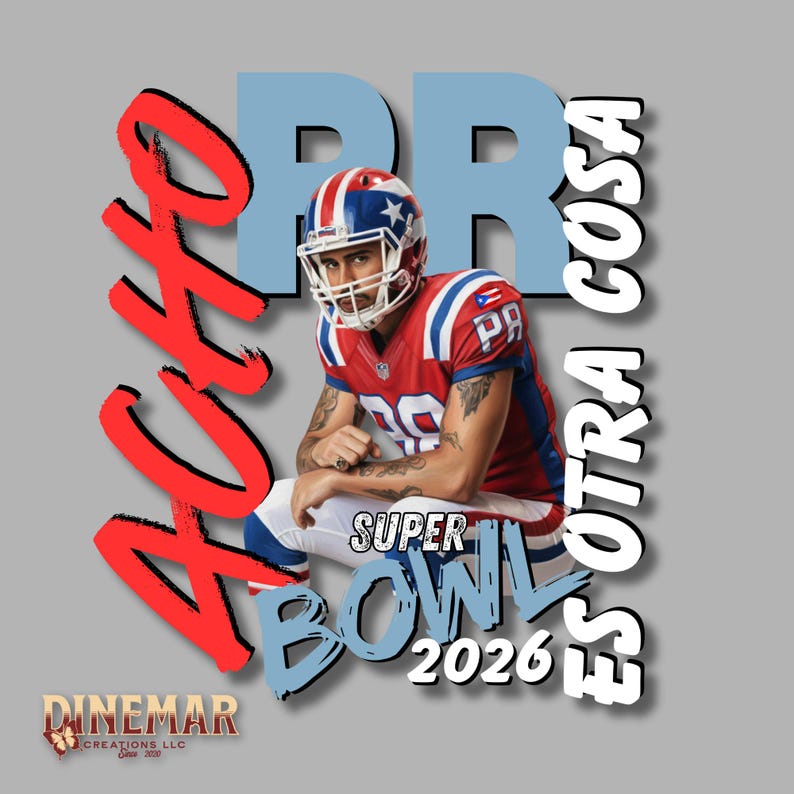Bad Bunny Design Png File Super Bowl Acho PR Es Otra Cosa PNG Download - Etsy