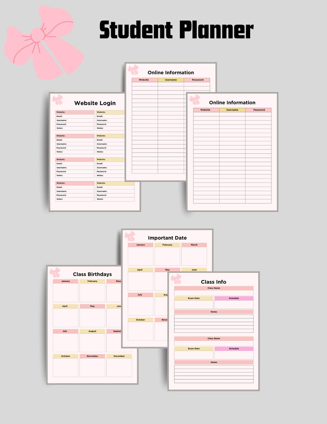 Printable Planner, Printable Student Planner, Study Planner, Academic ...