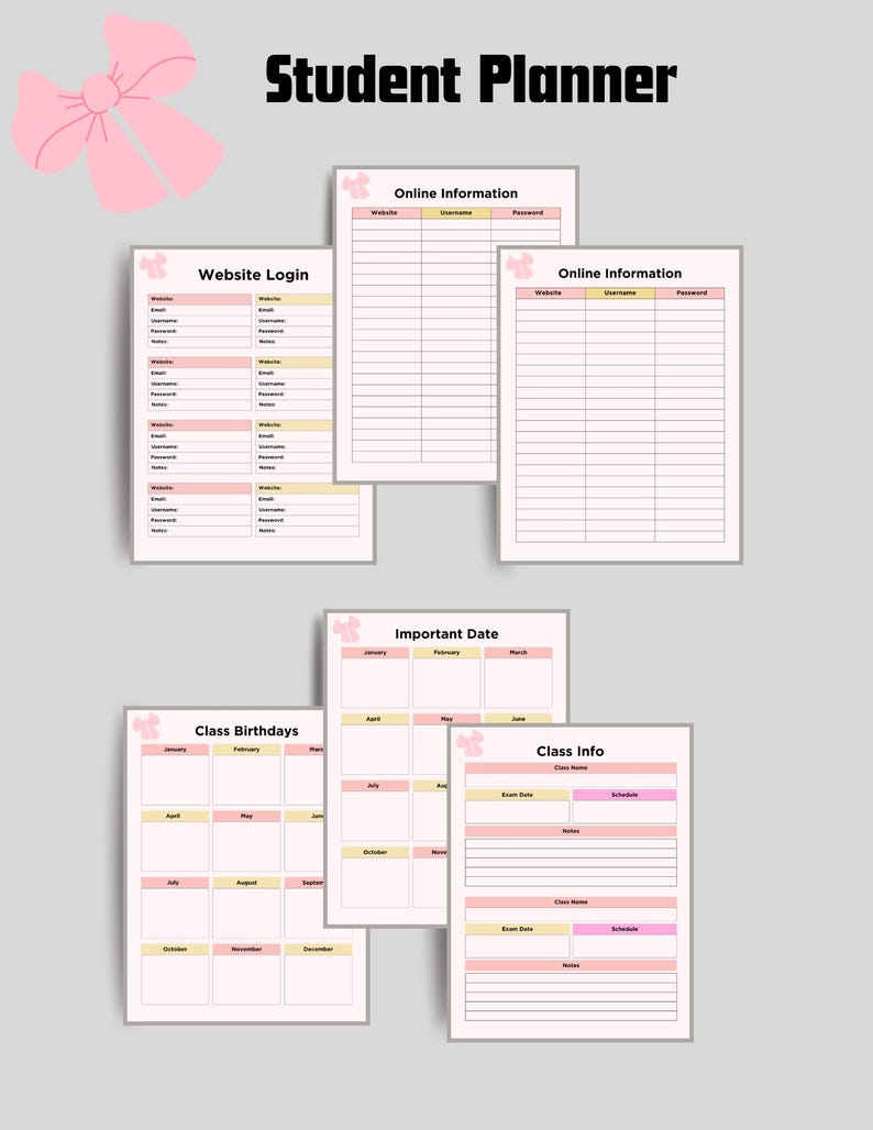 Printable Planner, Printable Student Planner, Study Planner, Academic ...