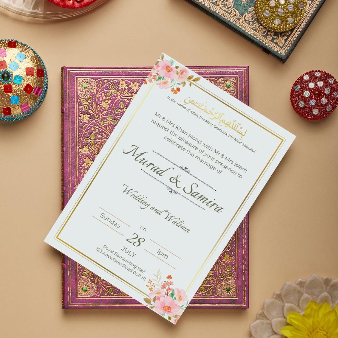 Elegant Wedding & Walima Invitation – Customizable | Desi Wedding ...