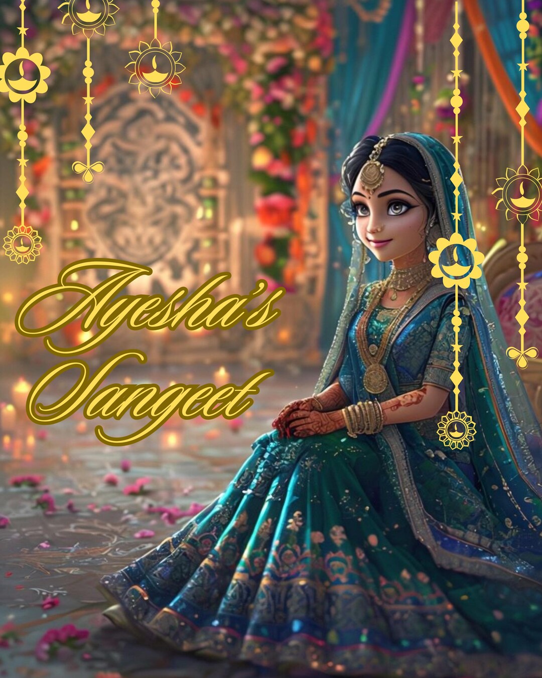 Traditional Sangeet Poster - Wedding Dance & Music Celebration ...