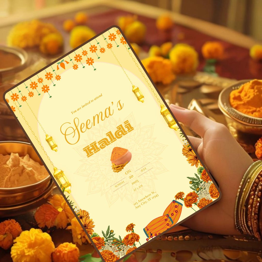 Editable Haldi Ceremony Invitation | Digital Download | Indian Wedding ...