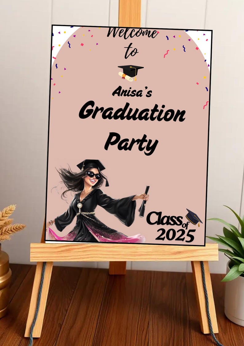 Custom Graduation Party Welcome Sign | Editable Class of 2025 Poster ...