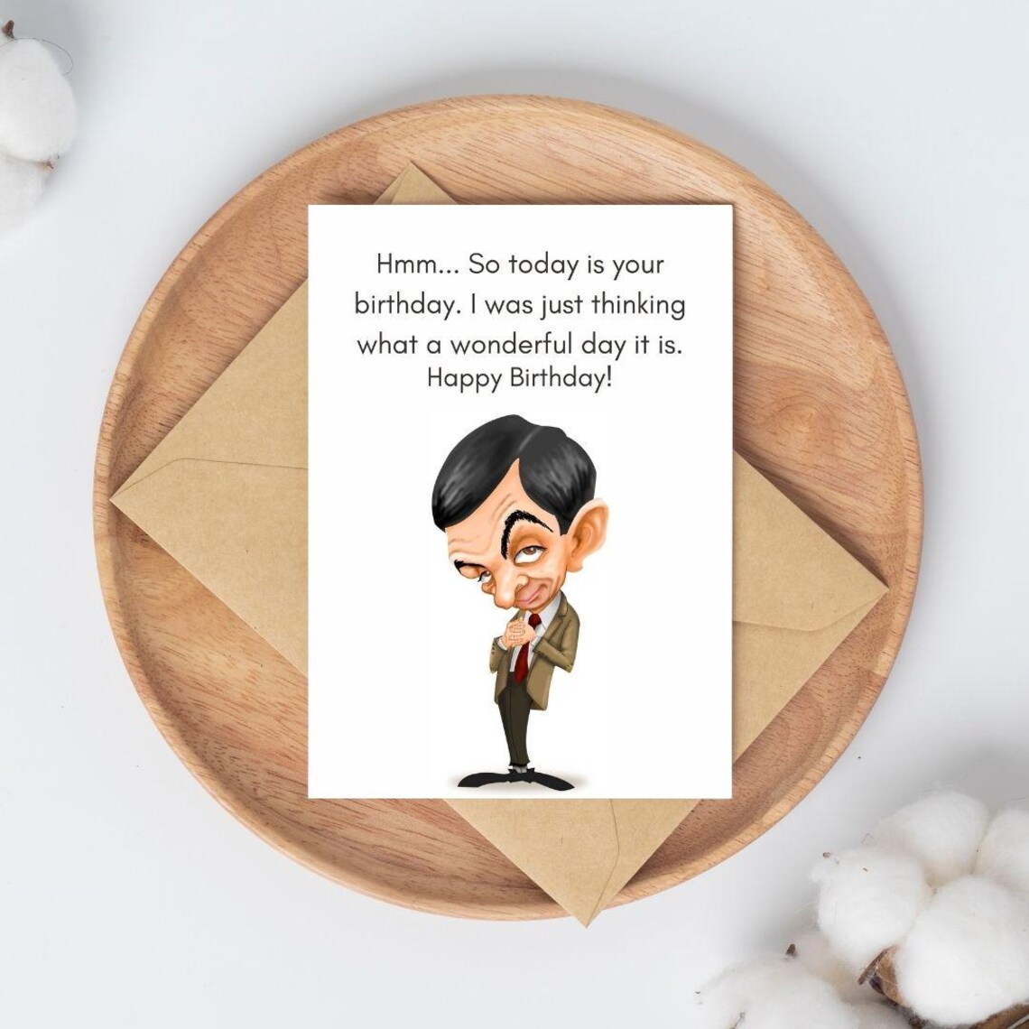 Mr. Bean Funny Birthday Card, Gift for Family-friend, Humor Mr.bean ...
