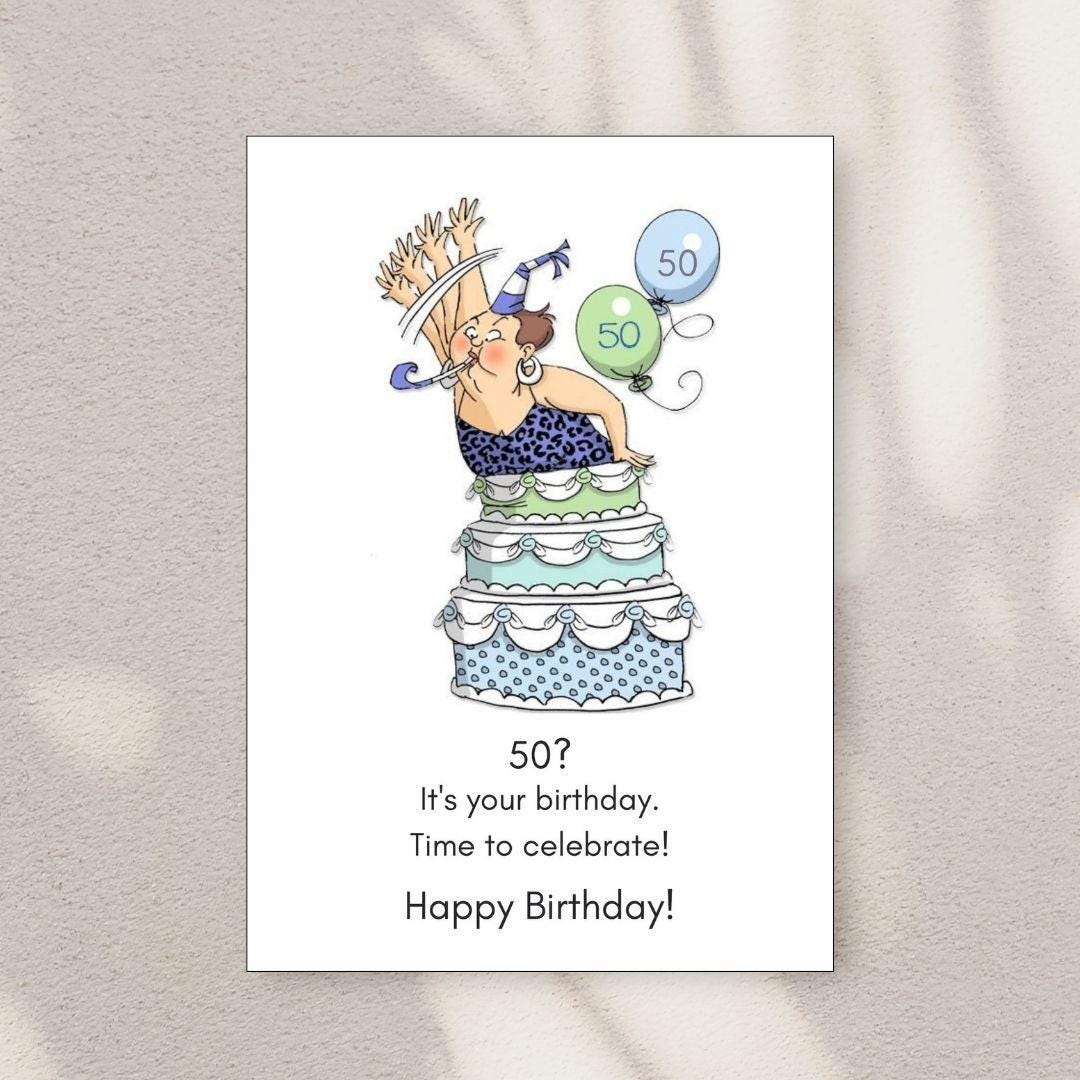 Funny 50th Birthday Card, Humorous Celebration (digital Download) - Etsy