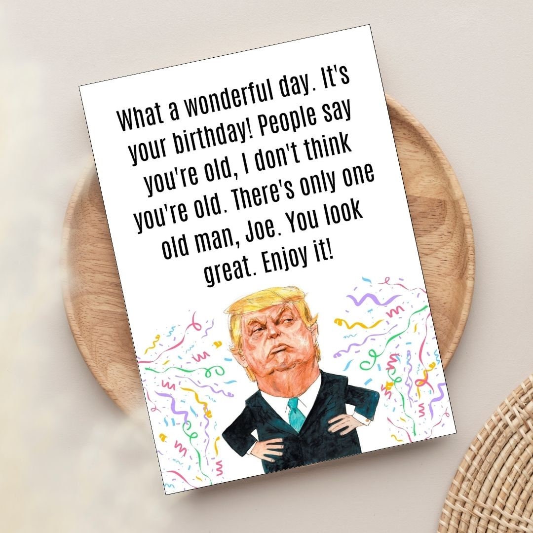Trump Birthday Card, Funny Trump Card, Trump Greeting Card, Trump ...