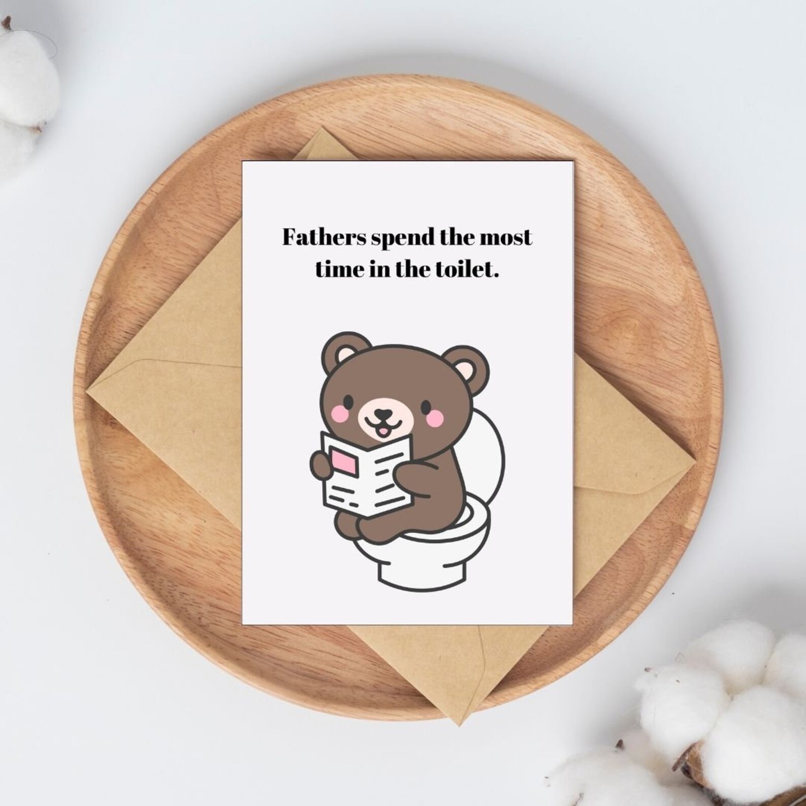 Funny Father's Day Card - Teddy Bear Humor, Handmade Father’s Day ...
