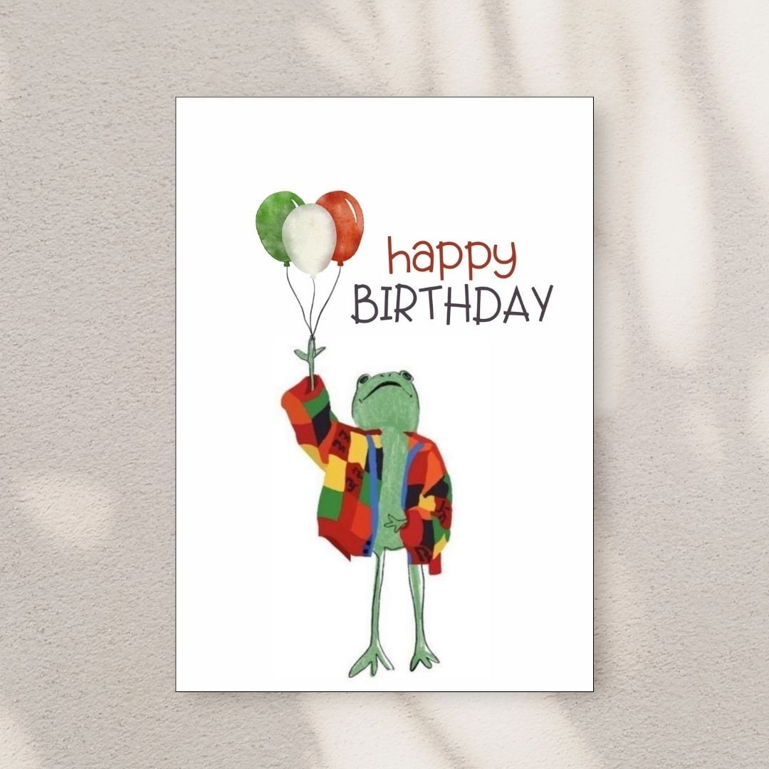 Frog Birthday Card, Happy Birthday Card, Unique-cute Birthday Card ...