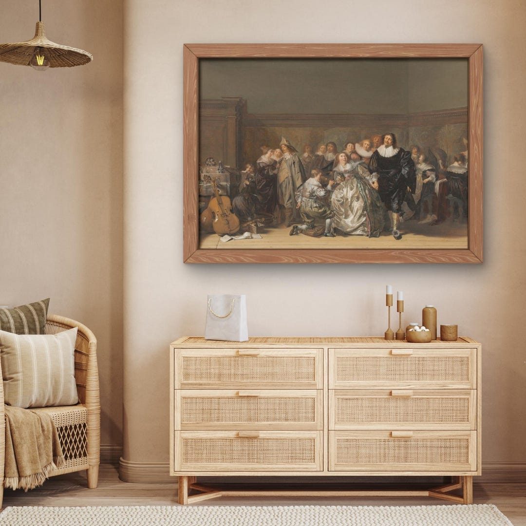 Baroque Ballroom Scene Canvas – Elegant Historical Dance Painting ...