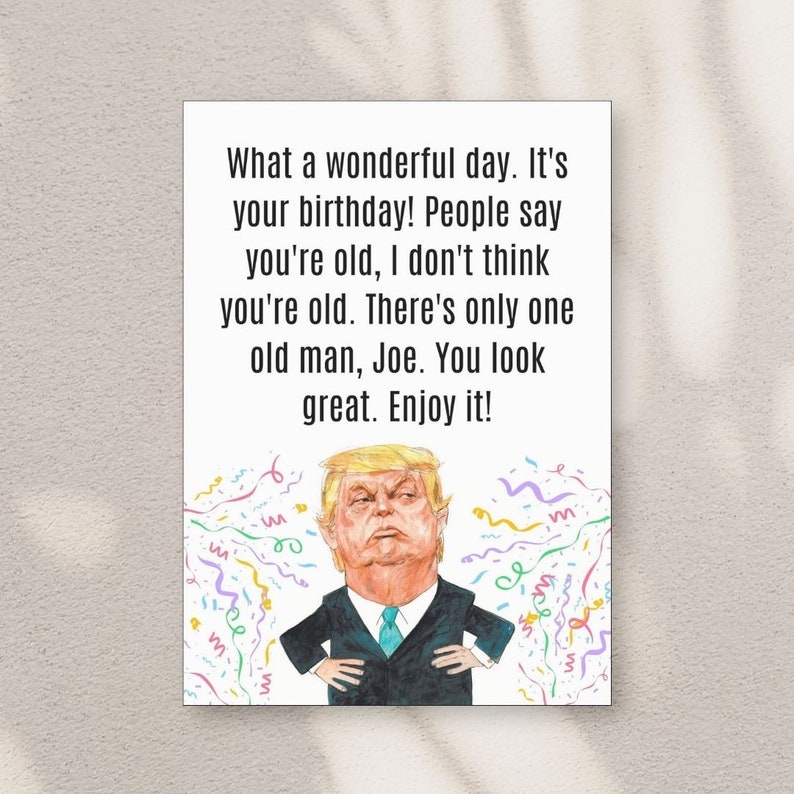 Trump Birthday Card, Funny Trump Card, Trump Greeting Card, Trump ...