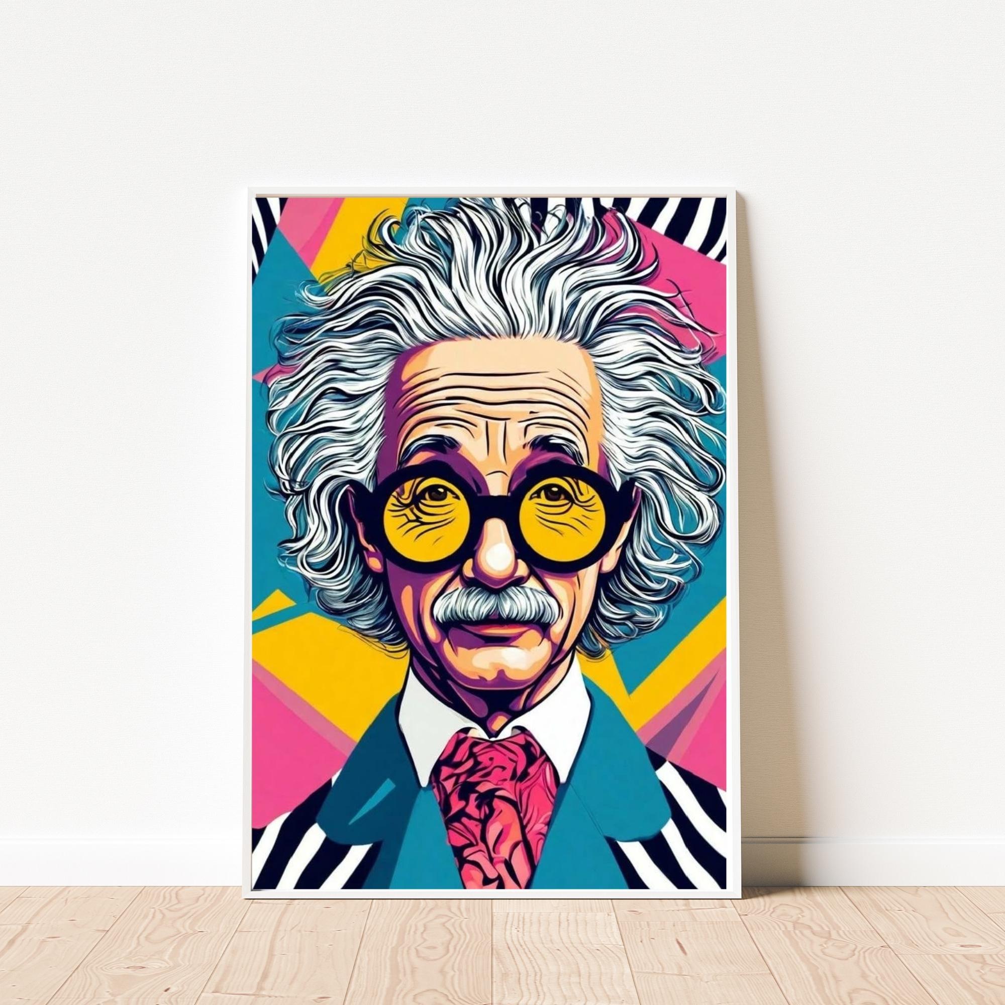 Colorful Albert Einstein Portrait Wall Art, Modern Pop Art Print ...