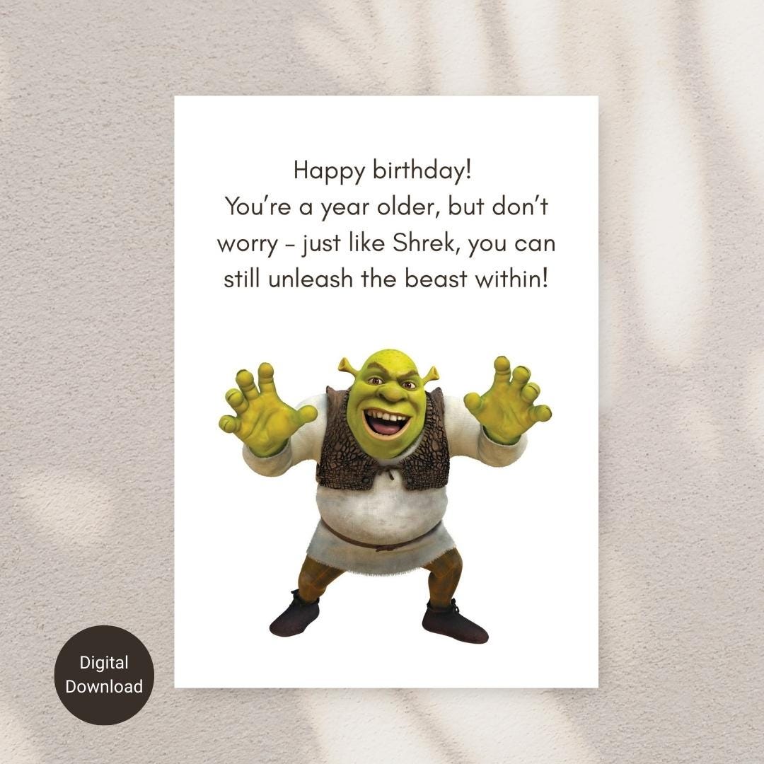 Shrek - Birthday Card - Fun Card - Fan Card - Quote or Blank Card - All ...