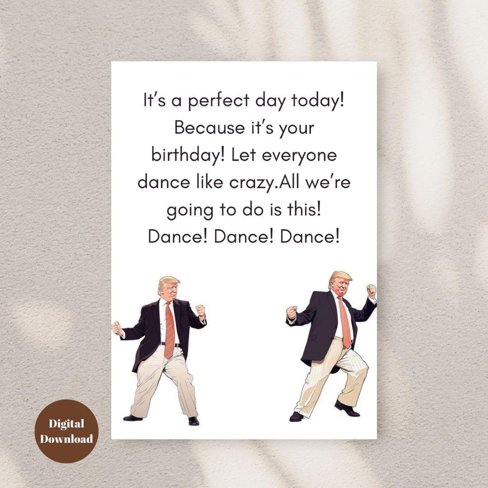 Funny Trump Birthday Card, Trump Dance, Trump Birthday Card, Humor ...