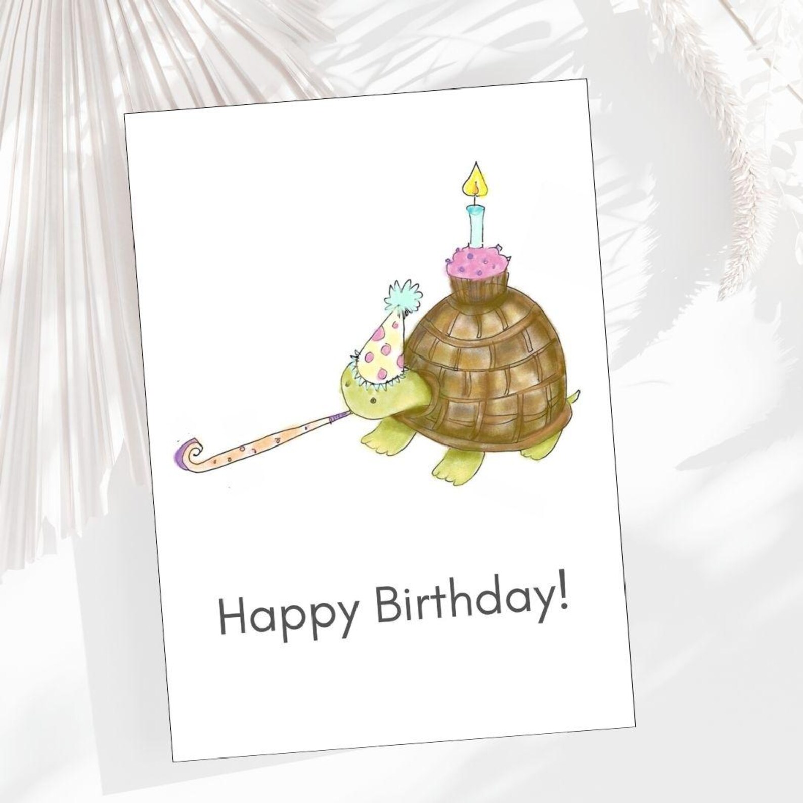 Funny Turtle Birthday Card, Animal Birthday, Family-friend Gift, Humor ...