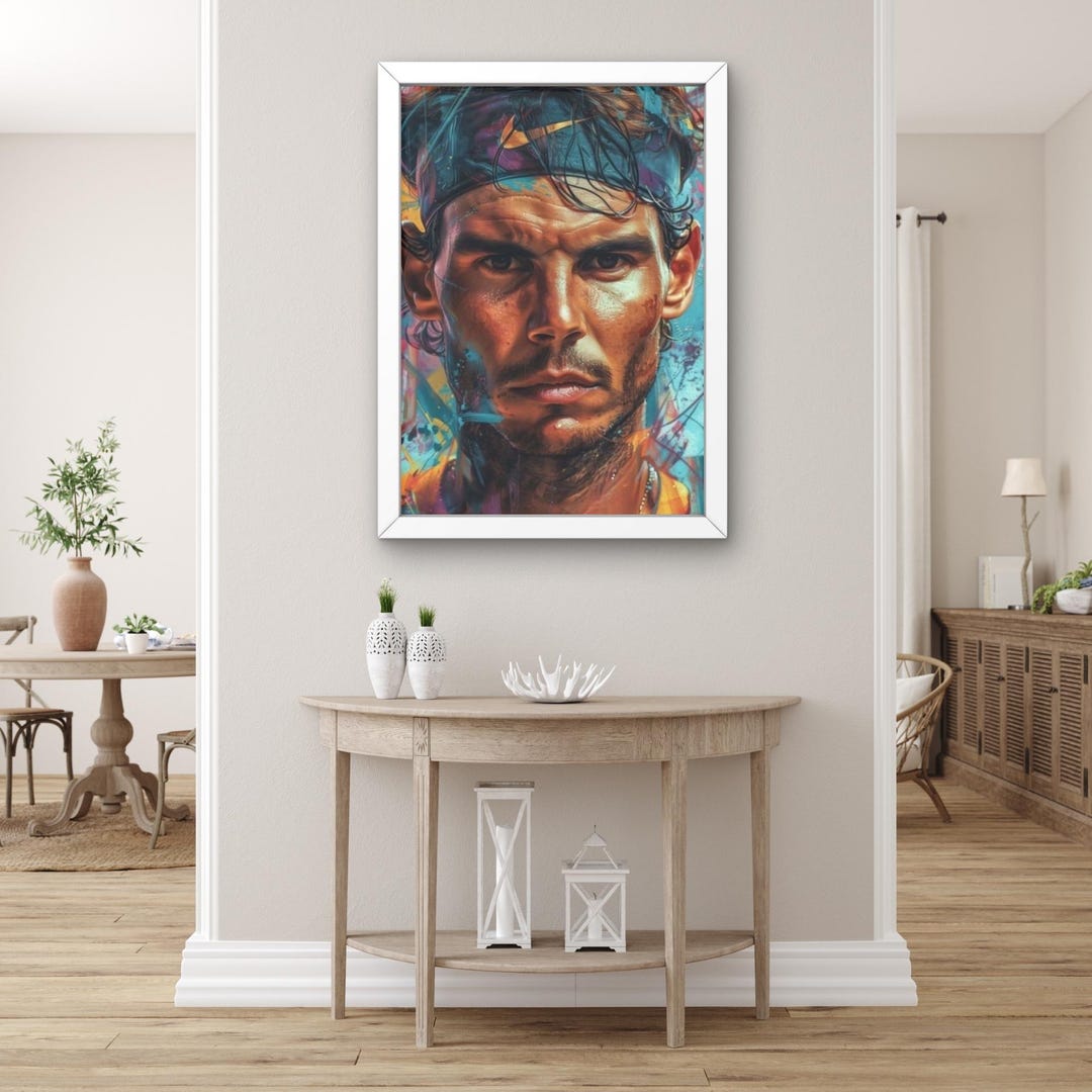 Rafael Nadal Canvas Art | Vibrant Tennis Legend Print | Dynamic Sports ...