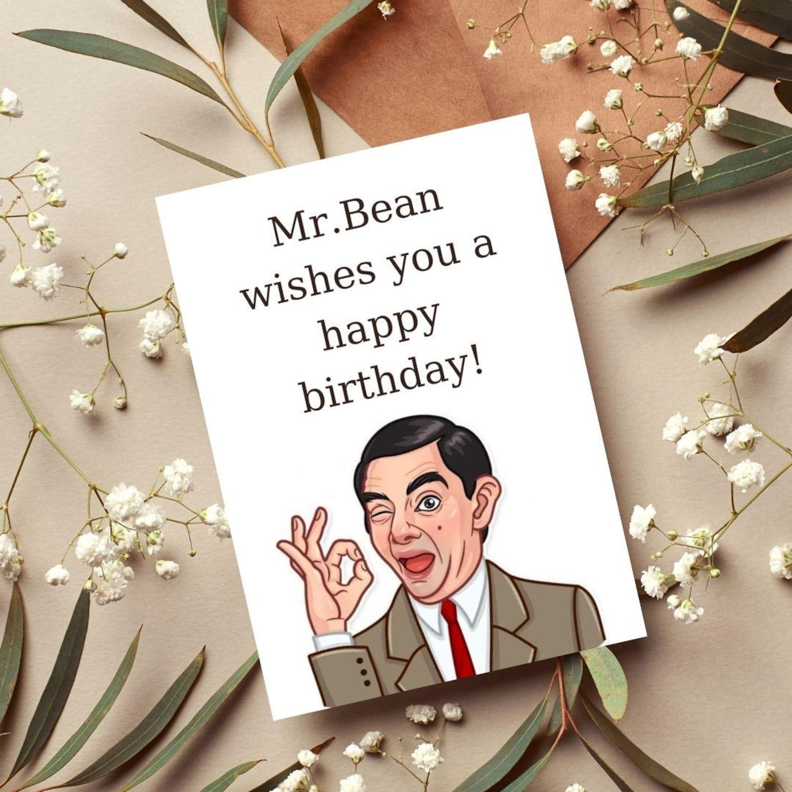 Funny Mr.bean Birthday Card, Cute-unique Birthday Card, Family-friend ...
