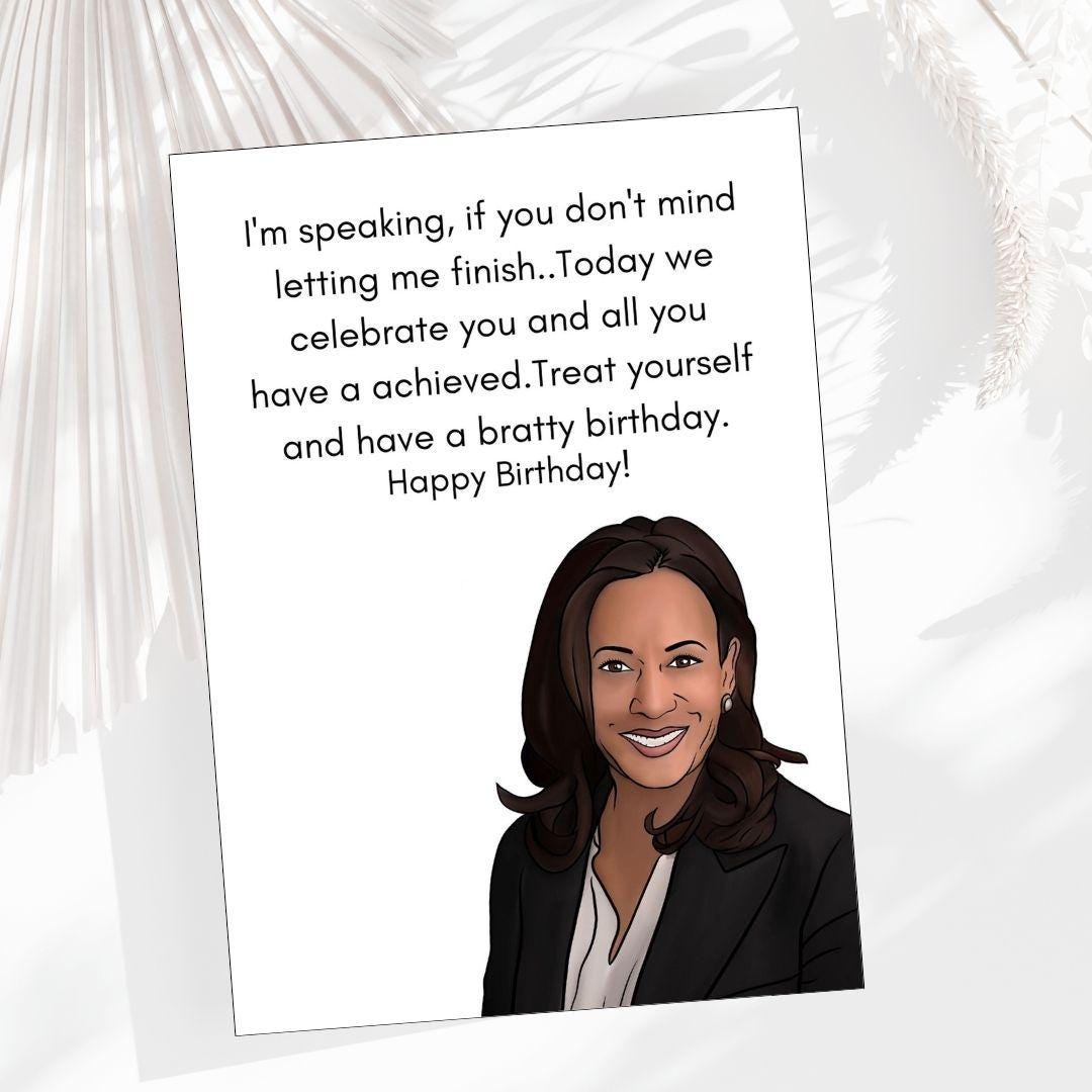 Funny Kamala Harris Birthday Card, Birthday Gift, Kamala Supporter ...