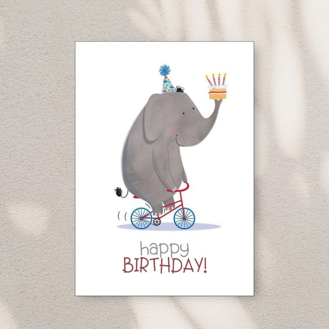 Funny Elephant Birthday Card, Birthday Gift Card, Humor-unique Card ...