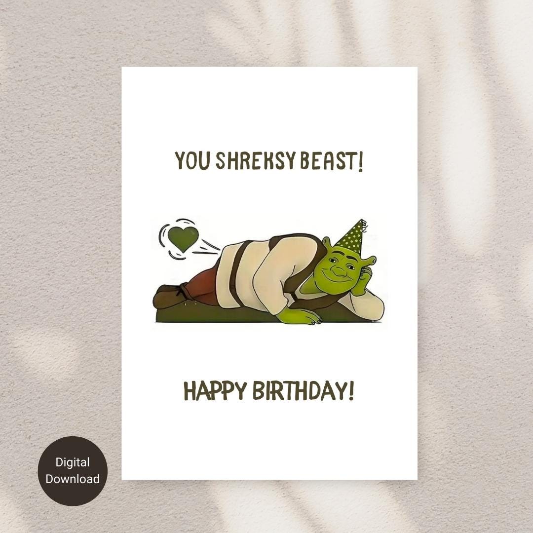 Shrek- Birthday Card - Fun Card - Fan Card - Quote or Blank Card - All ...
