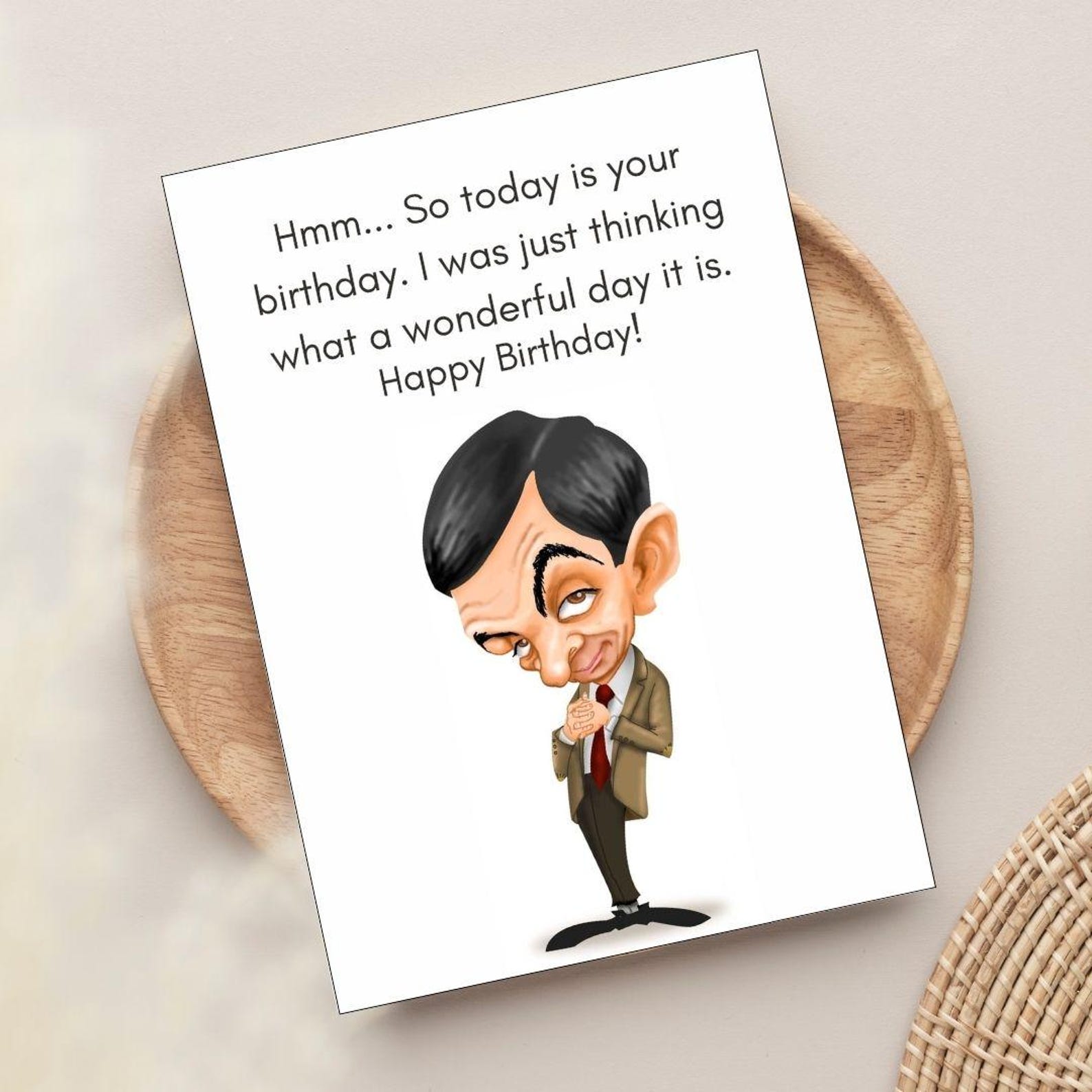 Mr. Bean Funny Birthday Card, Gift for Family-friend, Humor Mr.bean ...