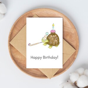 Funny Turtle Birthday Card, Animal Birthday, Family-friend Gift, Humor ...