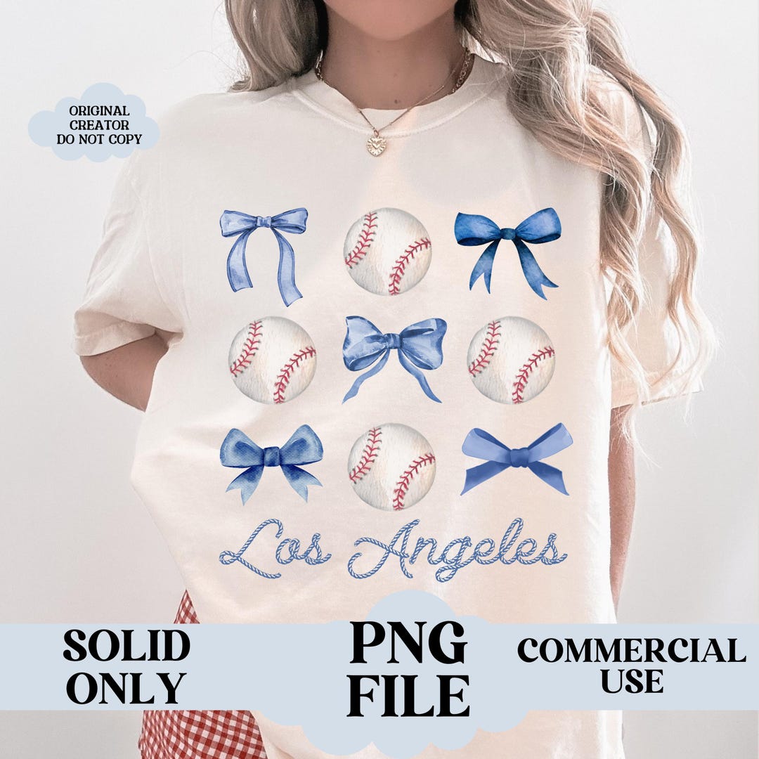 Los Angeles Dodgers Baseball Png Baseball Bows Game Day Sidelines Era ...