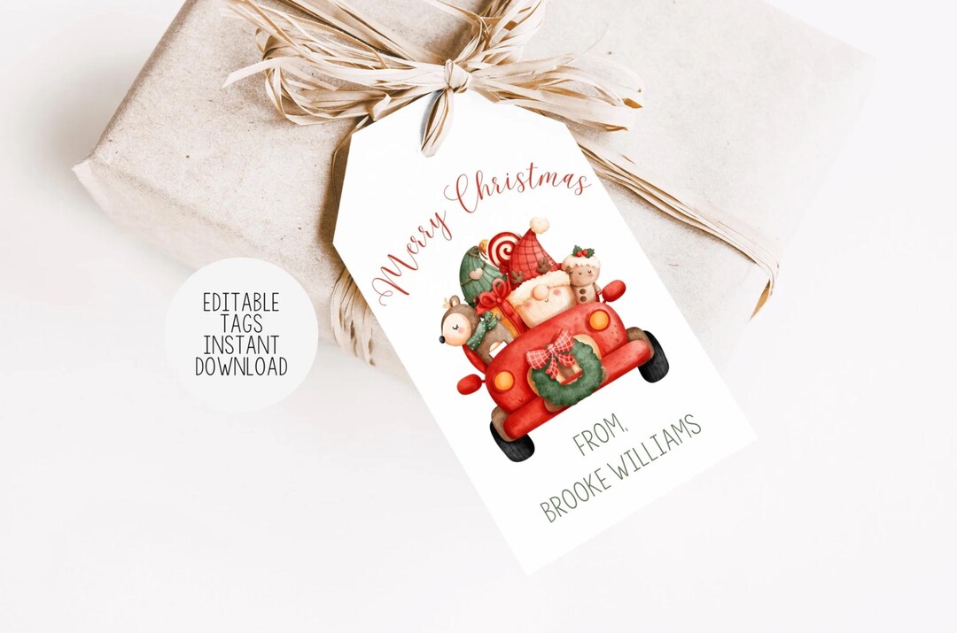 EDITABLE Christmas Treat Tags | Merry Christmas Tags | Christmas Party ...