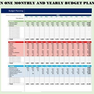 Excel Spreadsheet Editable Budget Money Financial Planner Template ...