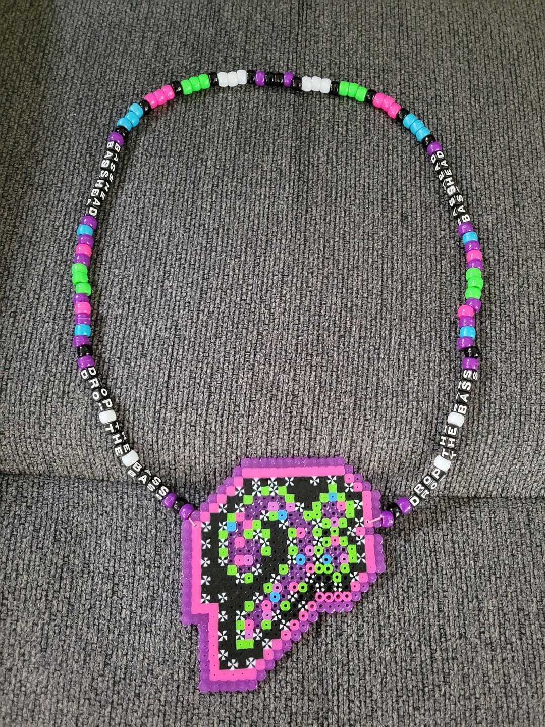 EDM Kandi Bass Cleft Perler Necklace - Etsy