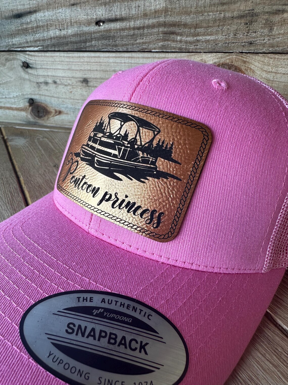 Pontoon Princess Leather Patch Hat: Summer Lake Cap - Etsy