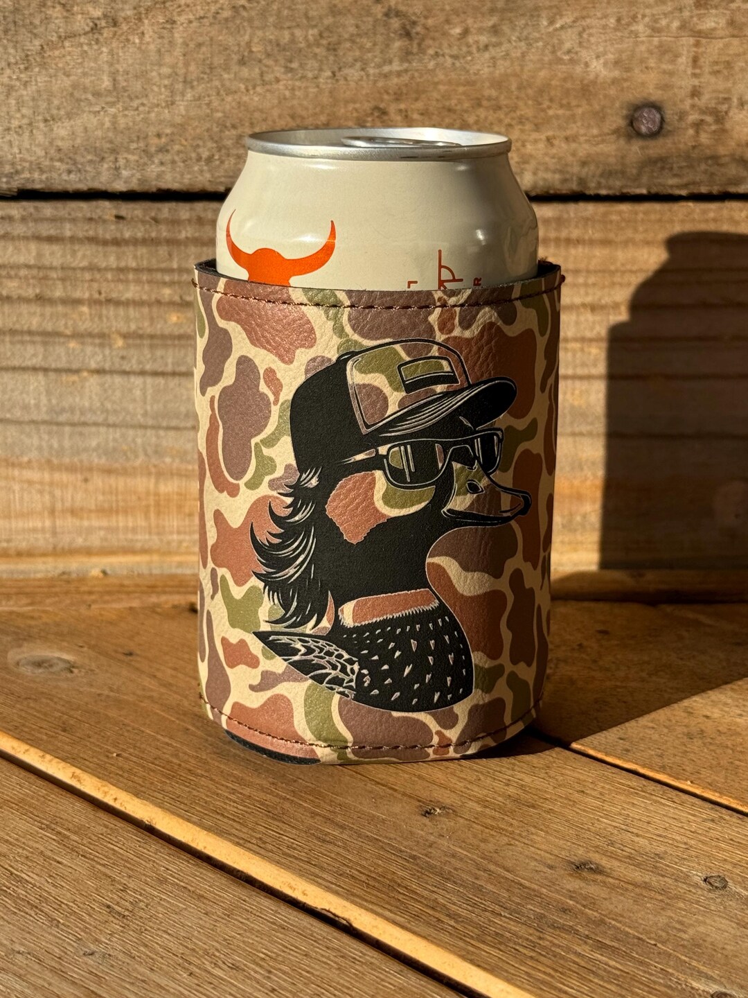 Customizable Mallard Duck Can Cooler: Leatherette Insulated Can Hugger ...