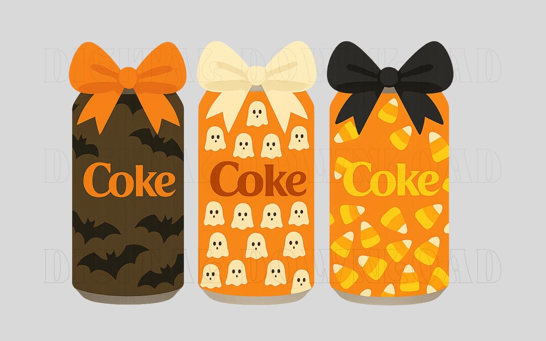 Coke Halloween PNG With Bows: Girly Digital Download - Etsy