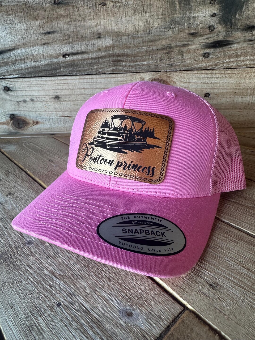 Pontoon Princess Leather Patch Hat: Summer Lake Cap - Etsy