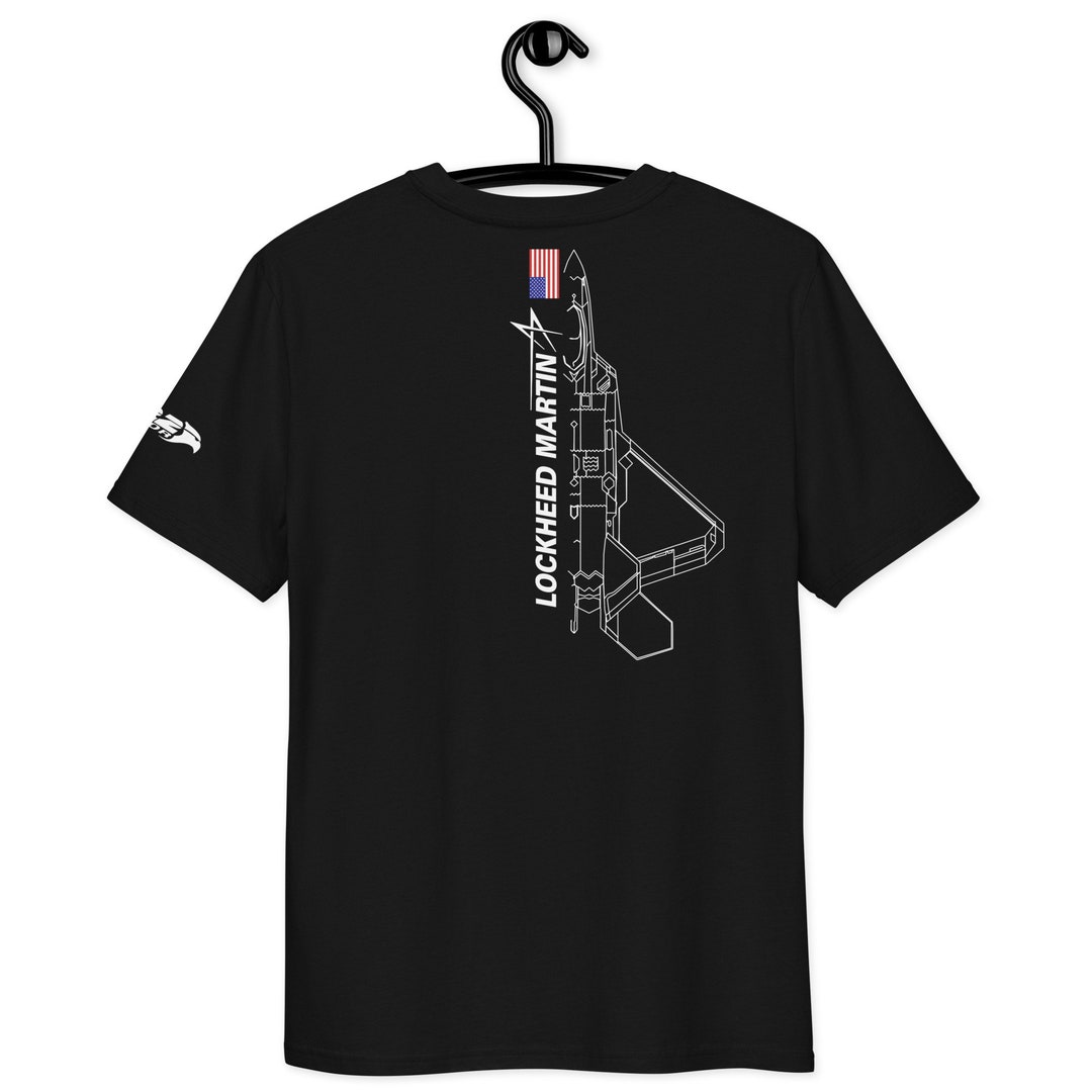 F-22 Raptor Front, Back and Shoulder Customised Design T-shirt in Black ...