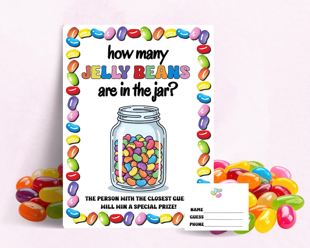 Jelly Bean Guessing Game Printable, Easter Guess How Many Game, Candy ...